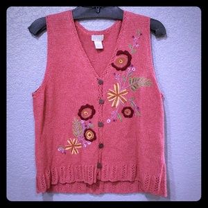 Sigrid Olsen | Sweaters | Sigrid Olsen Sweater Vest Redpinkyellow Tones ...